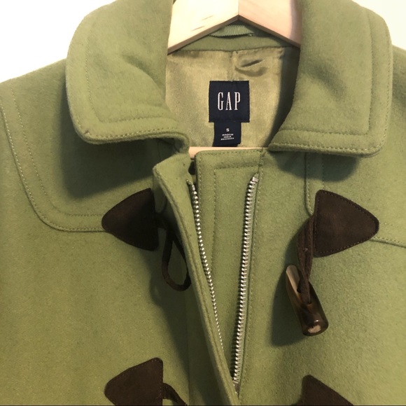 GAP | Jackets & Coats | Gap Green Zip Toggle Coat Lined Wool Blend Small | Poshmark
